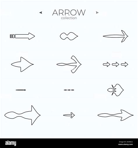 Thin Line Icons Outline Symbol Collection Arrow Basic Ui Elements Simple Minimal Pictogram