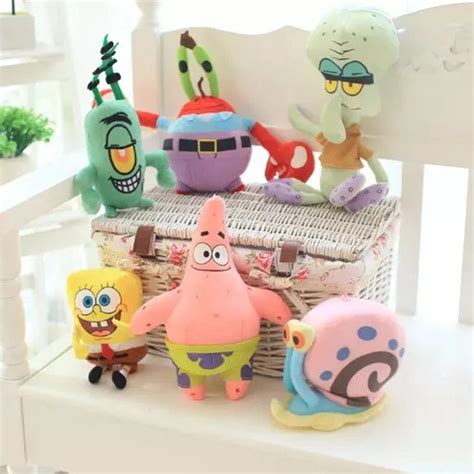 Patrick Star Sandy Cheeks Mr Krabs Squidward And Plankton 5 Plush Set 12
