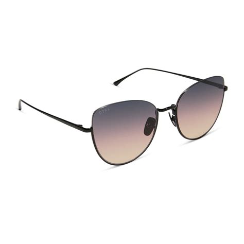 Kinsley Round Sunglasses Black And Twilight Gradient Diff Eyewear