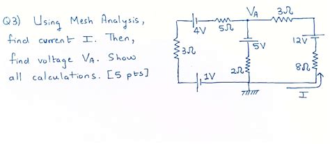 solved q3 using mesh analysis find current i then find