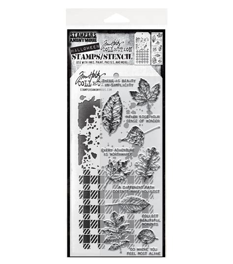 Stampers Anonymous Media 50 Tim Holtz Clear Stamp And Stencil Aall