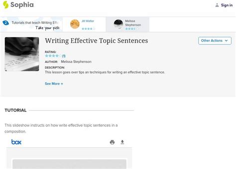 Sophia Writing Effective Topic Sentences Ppt For 9th 10th Grade Lesson Planet