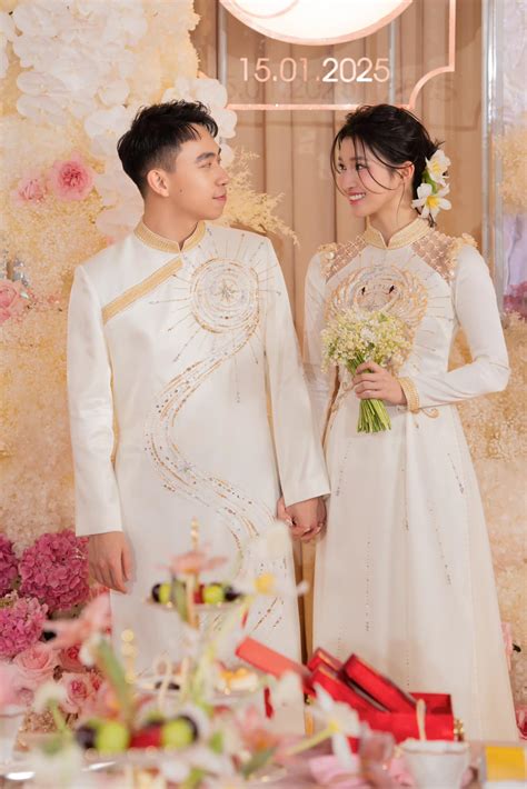 Á Hậu Phương Nhi Chọn áo Dài Đỗ Long Trong Lễ đính Hôn Harpers