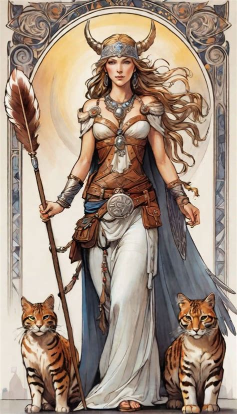 The Cats That Pull Freyjas Chariot Bygul And Trjegul In 2025 Norse