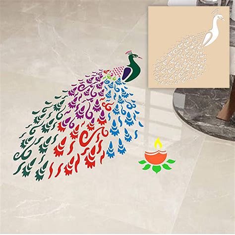 Peacock Wooden Rangoli