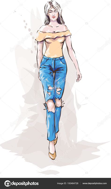 How To Draw A Girl With Ripped Jeans