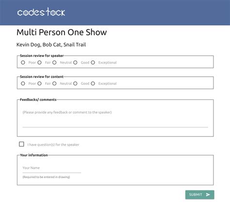 Codestock Speaker Feedback Devpost