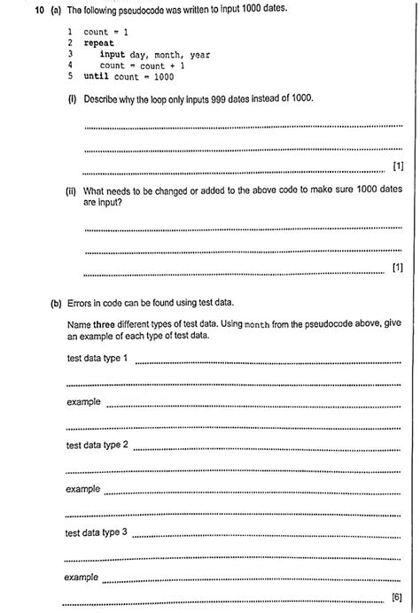 Solved 10 A The Following Pseudocode Was Written To Input