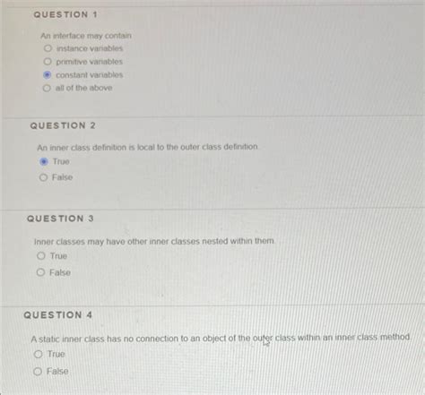 solved question 1 an interface may contain instance
