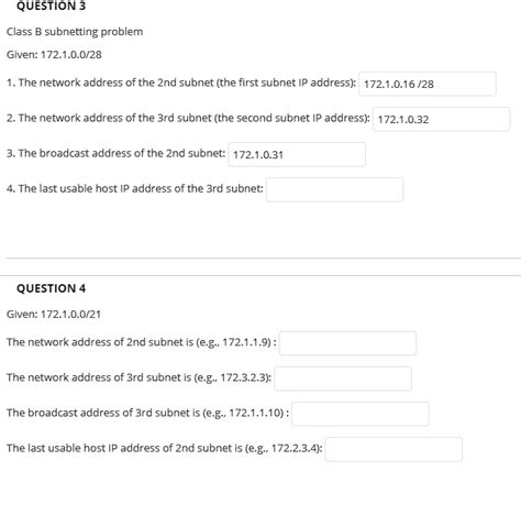 SOLVED QUESTION Class B Subnetting Problem Given The Network Address Of The