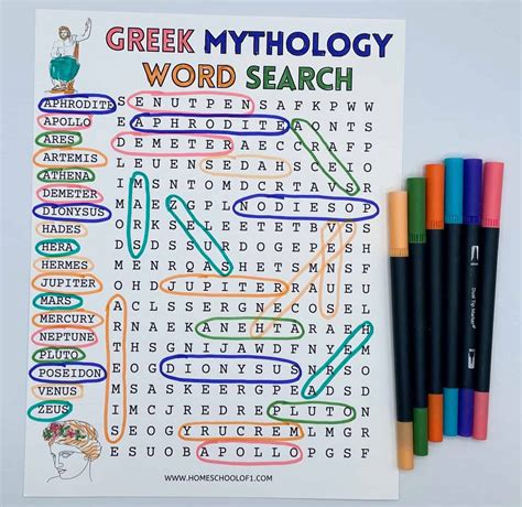 Free Greek Mythology Word Search Printable