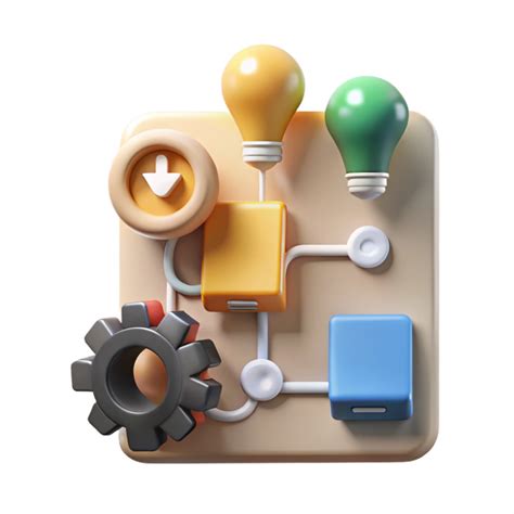 serene vintage idea generation strategy cutout with flowchart and icons
