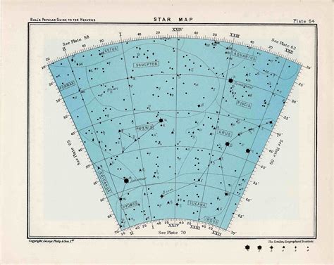 C 1955 Star Map 63 • Original Vintage Print • Celestial Print