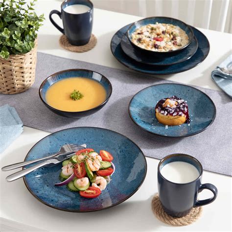 Bubble 16 Piece Dinnerware Set Stoneware Plates Bowls And Mugs
