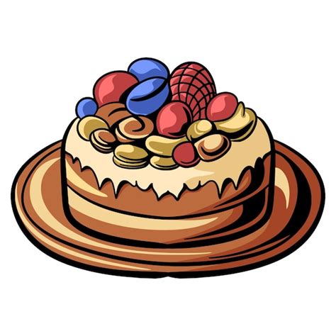 Premium Vector Vanila Bean Cake Sticker Cool Colors And Kawai Clipart Illustration