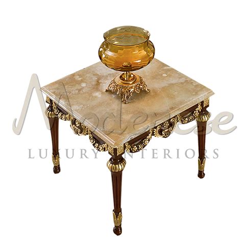 Honey Onyx Side Table Modenese Luxury