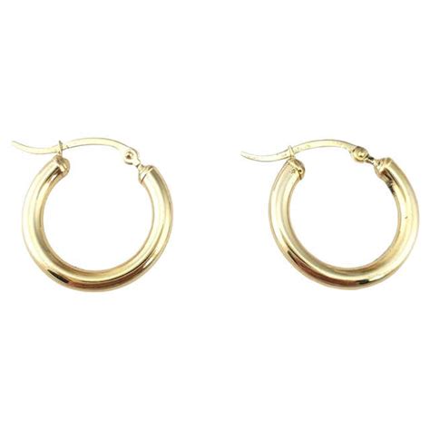 Sculptural 14k Yellow Gold Hoop Earrings For Sale At 1stdibs