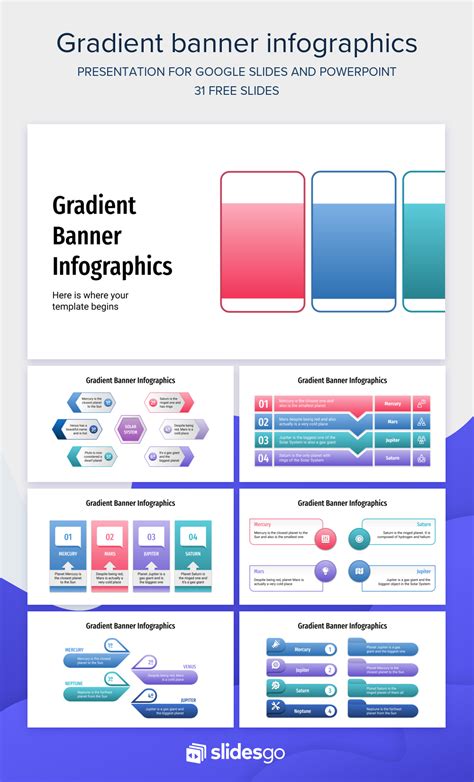 Gradient banner infographics google slides ppt theme – Artofit