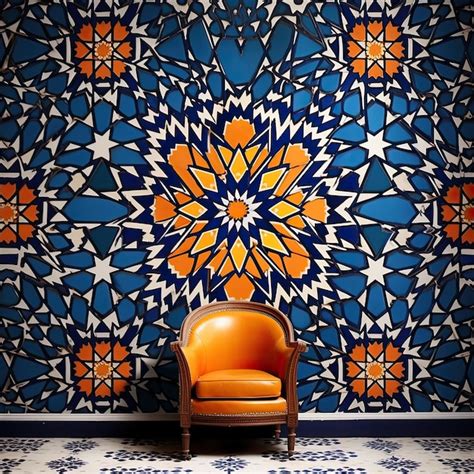 Premium Ai Image Moroccan Tile Pattern Wallpaper