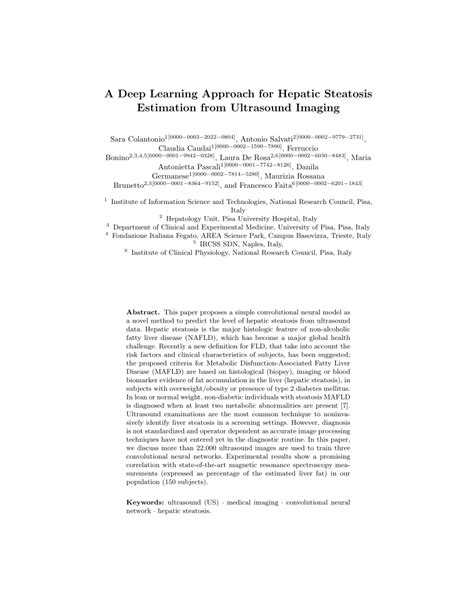 Pdf A Deep Learning Approach For Hepatic Steatosis Estimation From Ultrasound Imaging