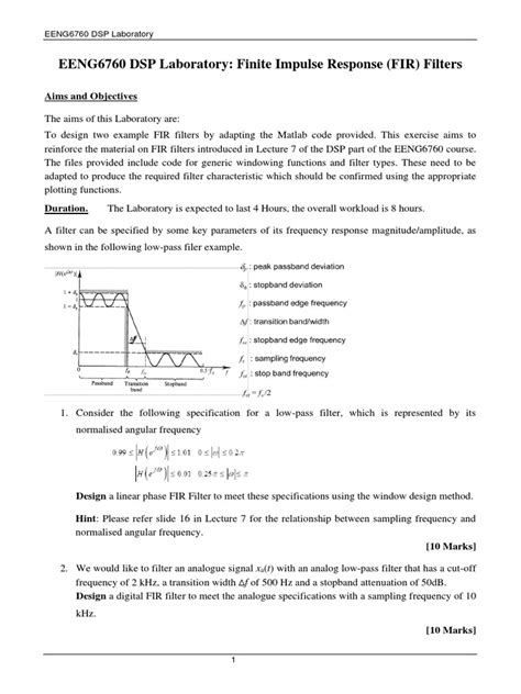 eeng6760 dsp laboratory pdf filter signal processing signal processing