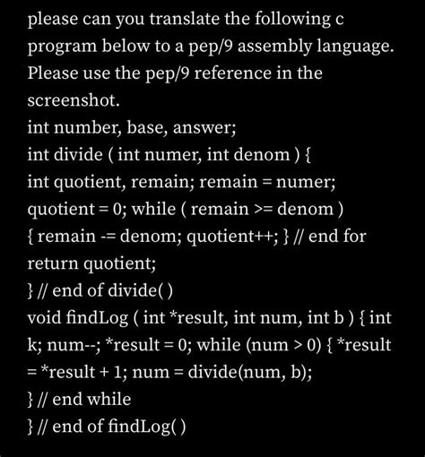 Answered Pep9 Assembly Language Bartleby