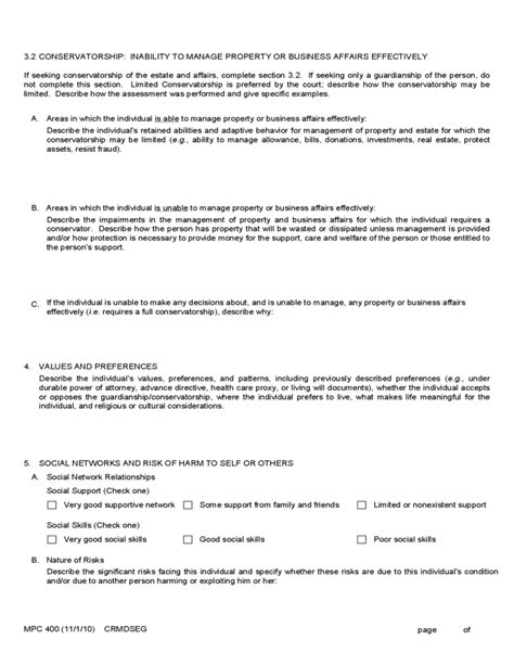 Medical Certificate Guardianship Or Conservatorship Form Free Download