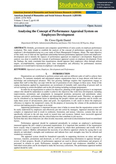 Analysing The Concept Of Performance Appraisal System On Employees