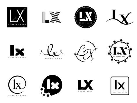 Modelo De Empresa De Logotipo Lx Logotipo De Letra L E X Configure Diferentes Letras Serif