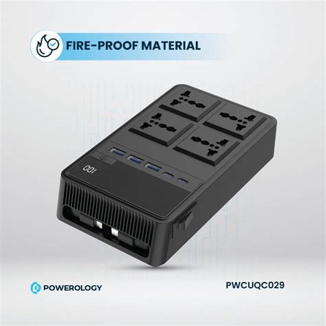 Powerology 4 Ac Power Socket 2x Pd 20w3x Qc30 Port Usb C
