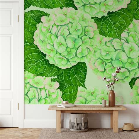 Green Hydrangea 3 Wallpaper Buy Online At Happywall