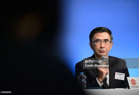 Toshihiro Suzuki President Of Suzuki Motor Corp Speaks During The