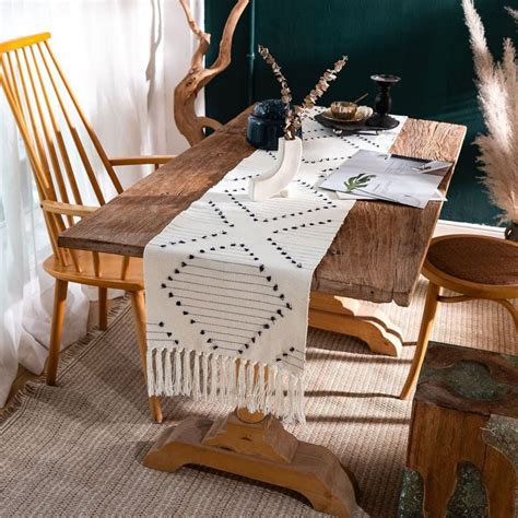Moroccan Tassel Table Runner Collection Table Runners Runner Moroccan Table