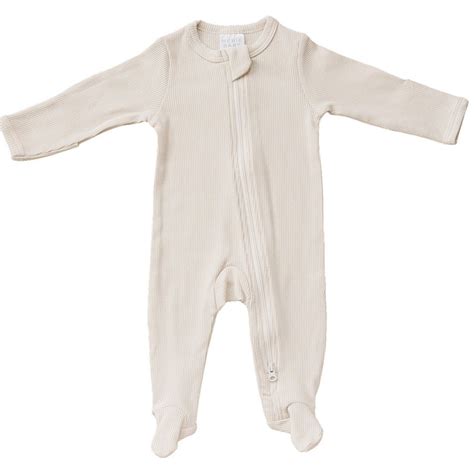 Vanilla Organic Cotton Ribbed Zipper Mack And Harvie