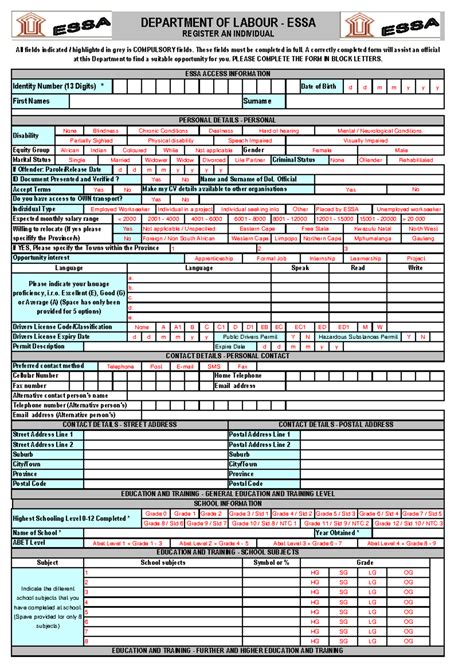 Jobseekerform Labour Individual Form D D M M Y Y Y D D M M Y Y Y Y