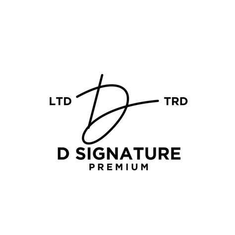 Firma Letra D Escritura A Mano Diseño De Logotipo 9516182 Vector En
