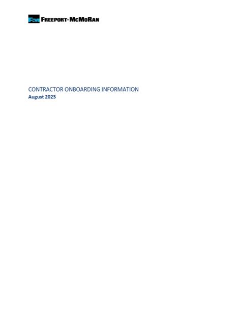Contractor Onboarding Information Pdf Risk Regulatory Compliance