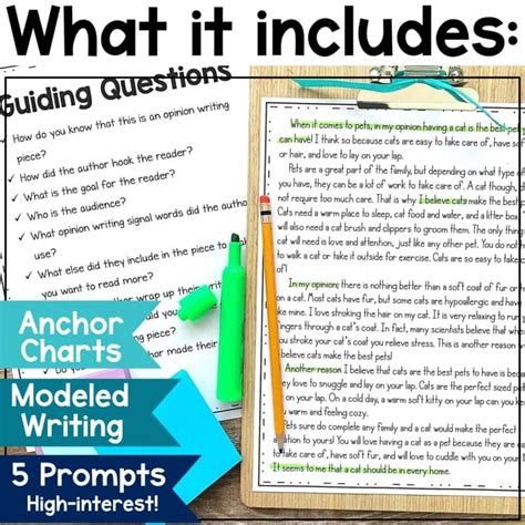 Opinion Writing Prompts Graphic Organizers Anchor Chart 3rd 4th Grade