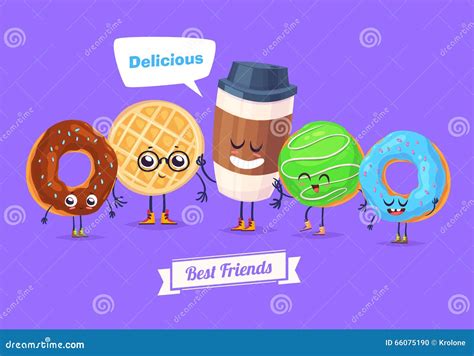 Set Of Breakfast Characters Vector Cute Cartoons