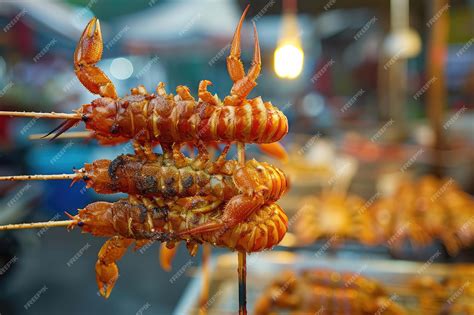 Edible Insects Eating Bugs Eating Insect Snacks Exotic Cuisine As Fried