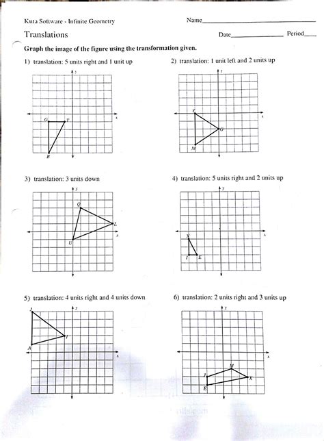 Transformations Rotations Worksheets