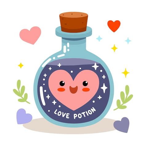Premium Vector Cute Love Potion Illustration For Valentines Day In