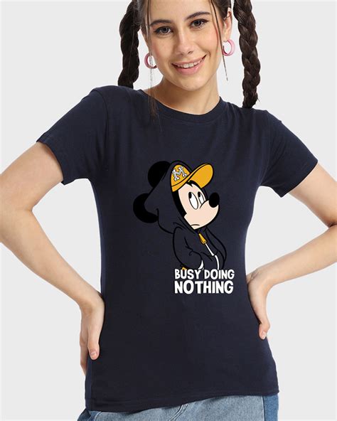 Buy Womens Blue Busy Doing Nothing Graphic Printed T Shirt Online At