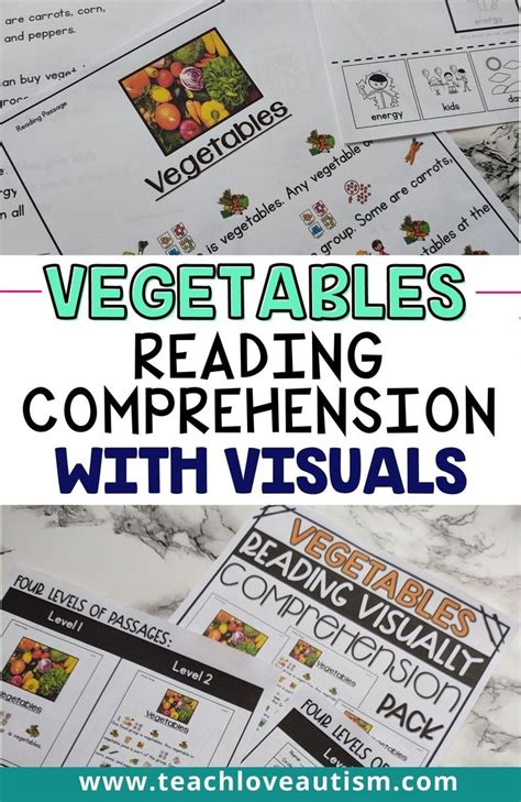 Vegetables Reading Visually Comprehension Special Education Reading