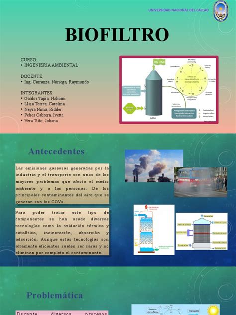 Biofiltro Para Tratamiento De Covs Xy Final Pdf Incineración
