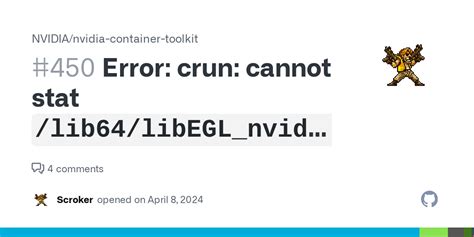 Error Crun Cannot Stat `lib64libeglnvidiaso5505414` No Such