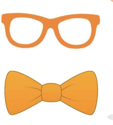 Orange Bow Tie And Glasses Cake Topper
