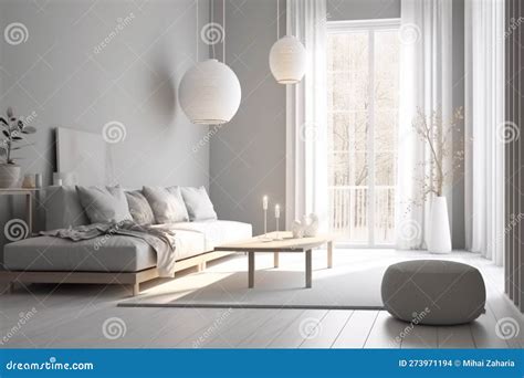 Modern Living Room Clean High Key Interior Design Concept
