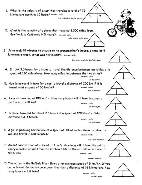 Speed Practice Problems Worksheet Velocity Worksheet With Answers