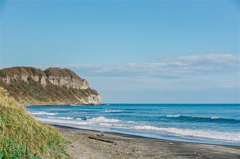 Pantai Dan Laut Di Tanjung Chikyu Hokkaido Jepang Foto Stok Unduh